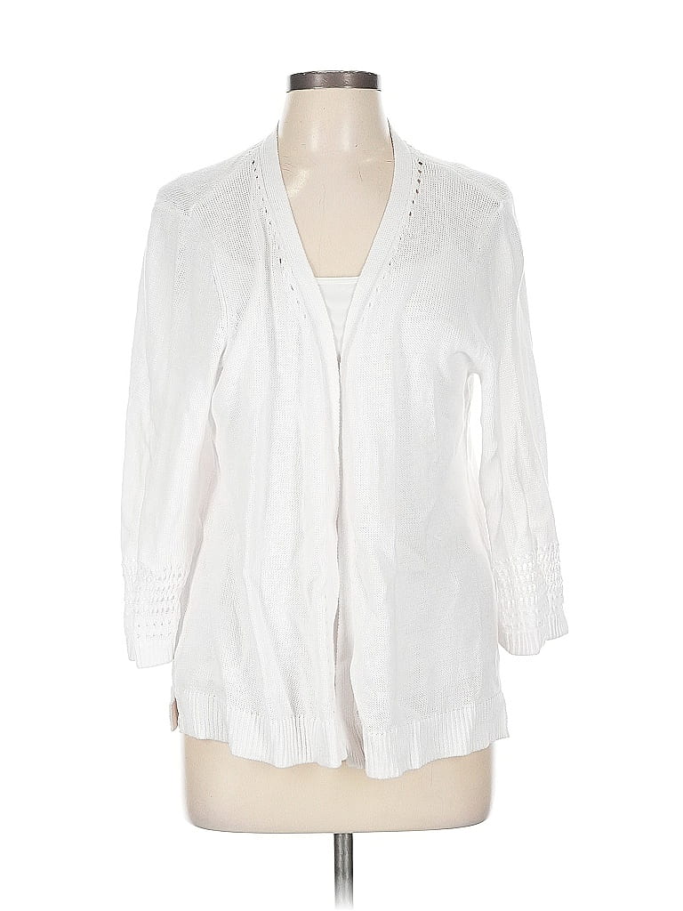 Appleseeds White Cardigan Size L - 62% off | ThredUp