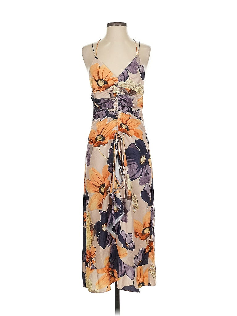 OPT Floral Tan Yellow Casual Dress Size S - 72% off | ThredUp