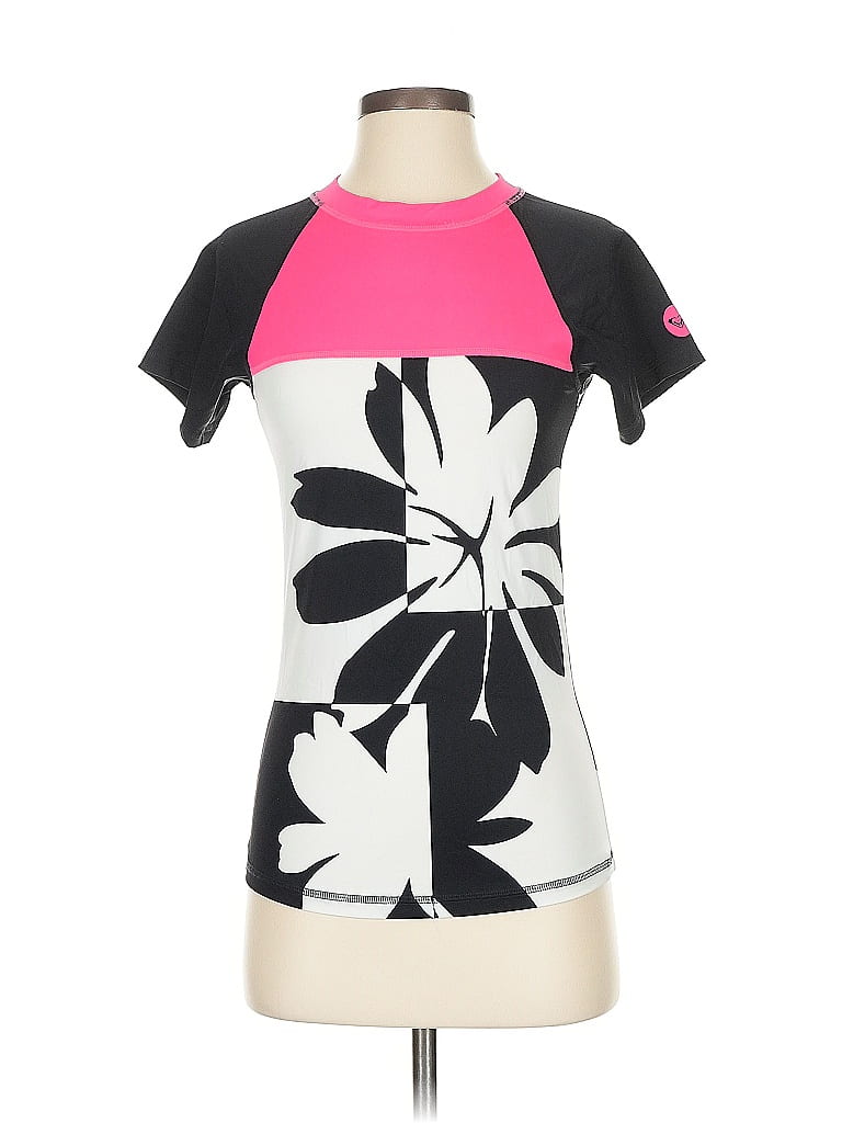 Roxy Pink Black Rash Guard Size M - 50% off | ThredUp