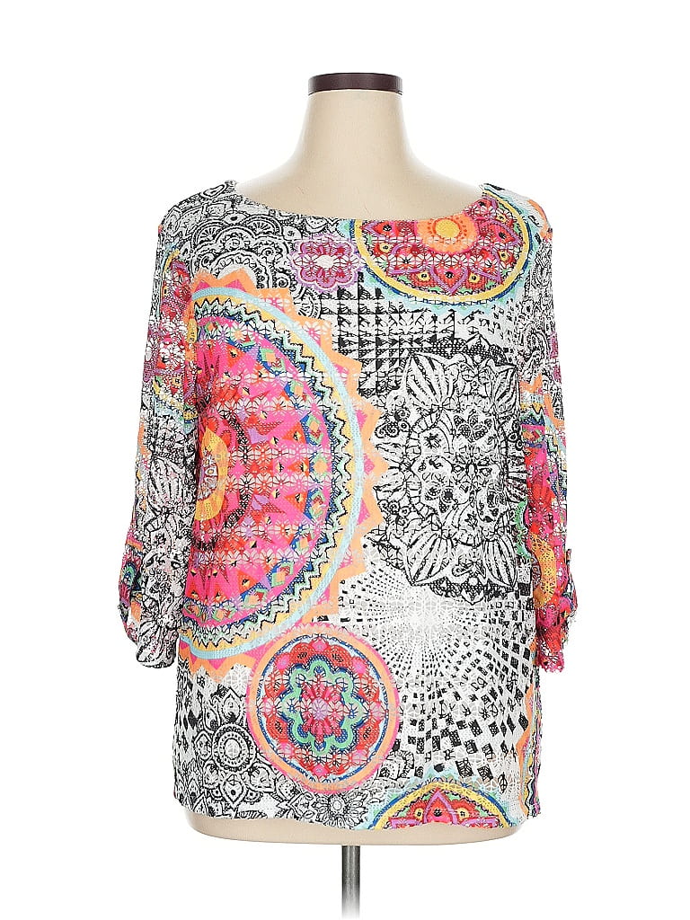 Onque Casuals White 3/4 Sleeve Blouse Size XL - 63% off | ThredUp