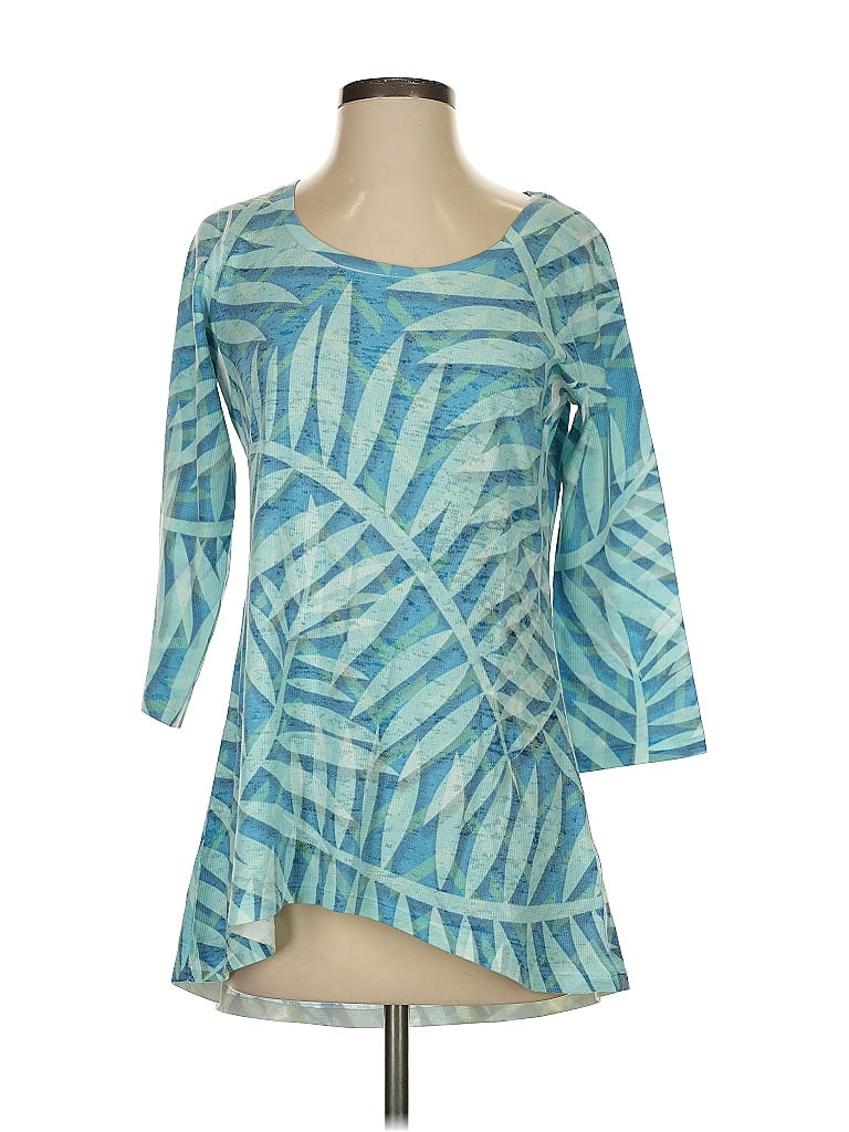 Whimsy Rose Teal Long Sleeve Blouse Size S - 73% off | ThredUp