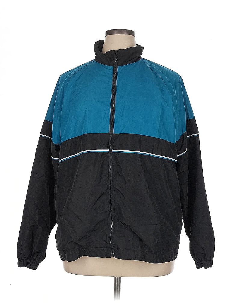 Classic Elements 100% Polyester Color Block Blue Track Jacket Size 16 ...