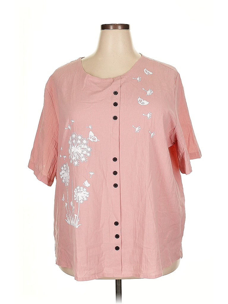 Unbranded Pink Short Sleeve Button-Down Shirt Size 5X - 28% off | ThredUp