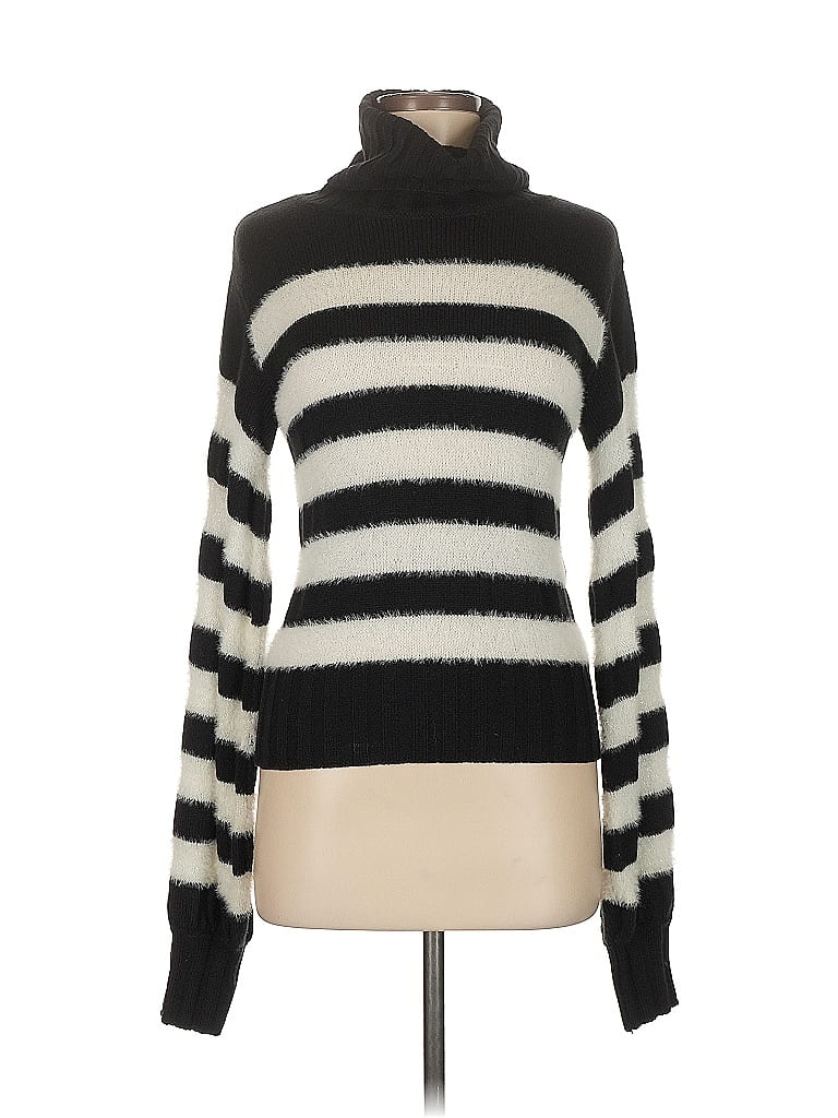 7th Avenue Design Studio New York & Company Stripes Black Turtleneck ...