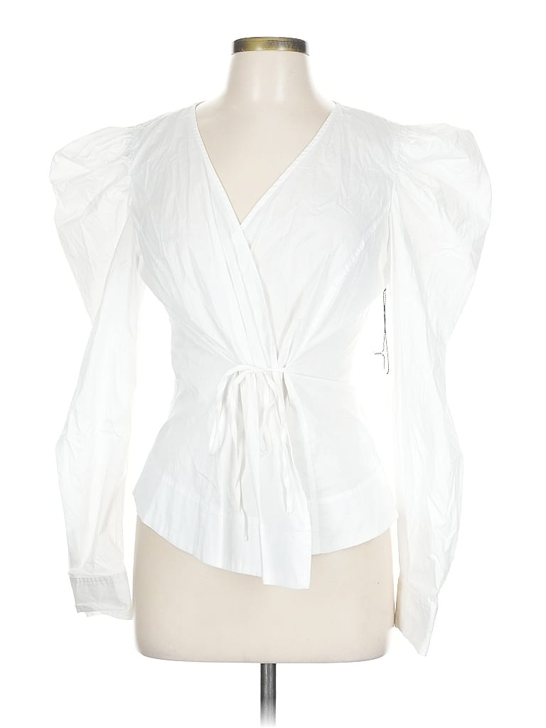 Jason Wu Solid White Long Sleeve Blouse Size L - 62% off | ThredUp