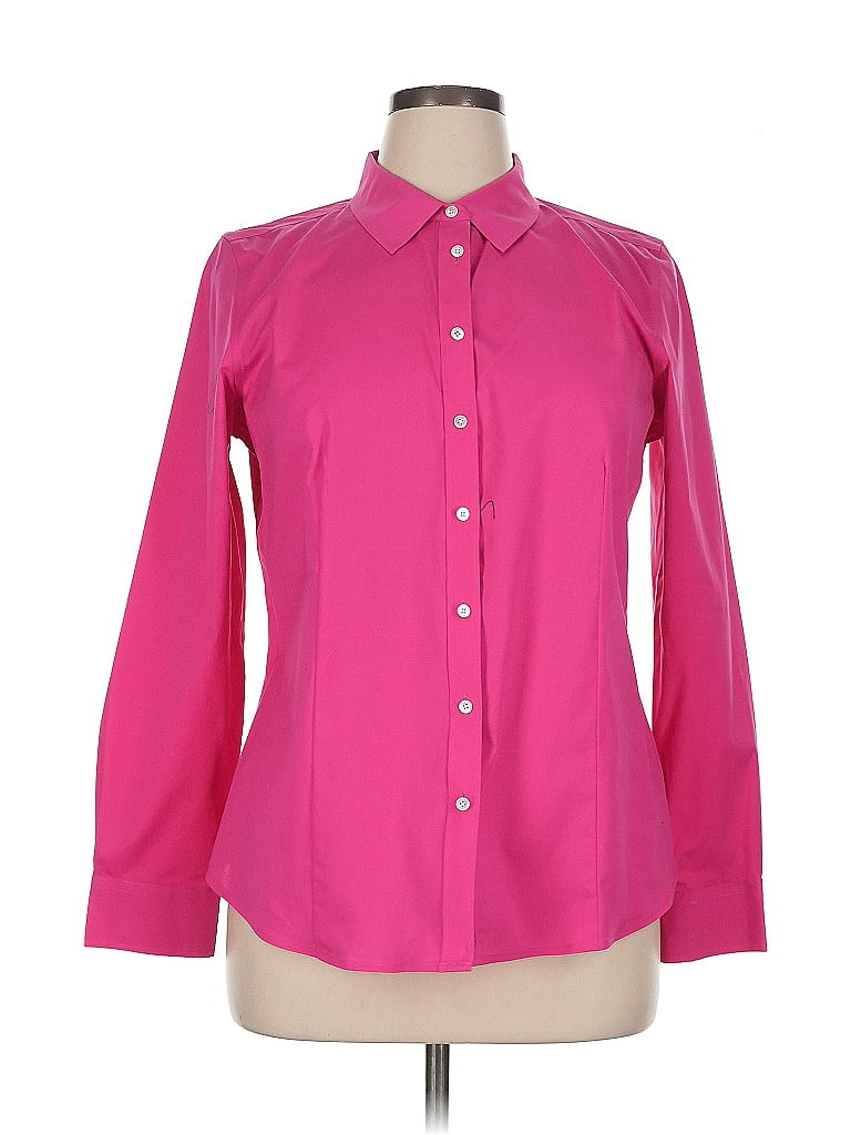 Talbots Pink Long Sleeve Button-Down Shirt Size 14 - 73% off | ThredUp