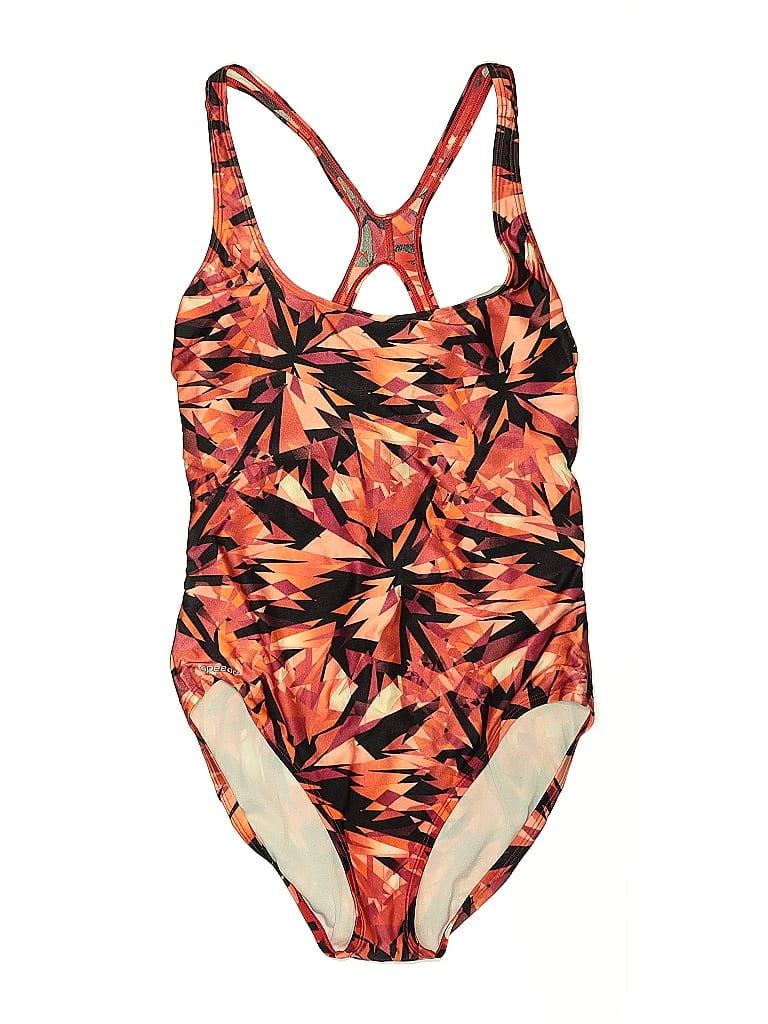 Speedo Graphic Orange One Piece Swimsuit Size L (estimated) - 32% off ...