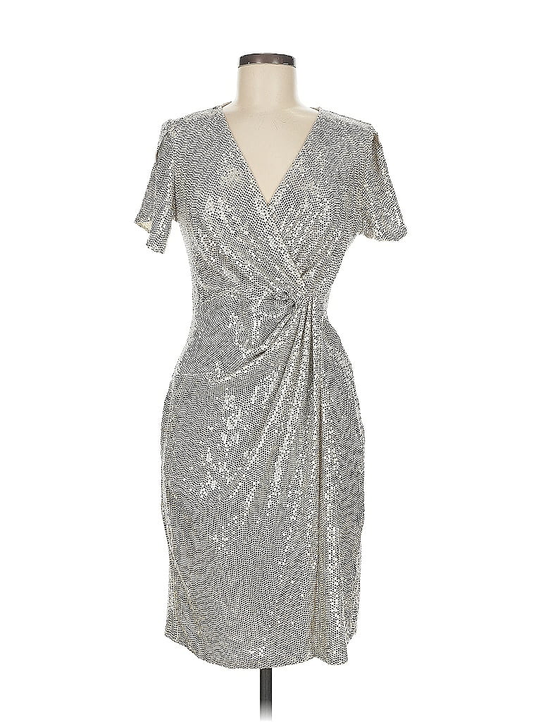 JM Studio Metallic Silver Cocktail Dress Size 6 - 48% off | ThredUp