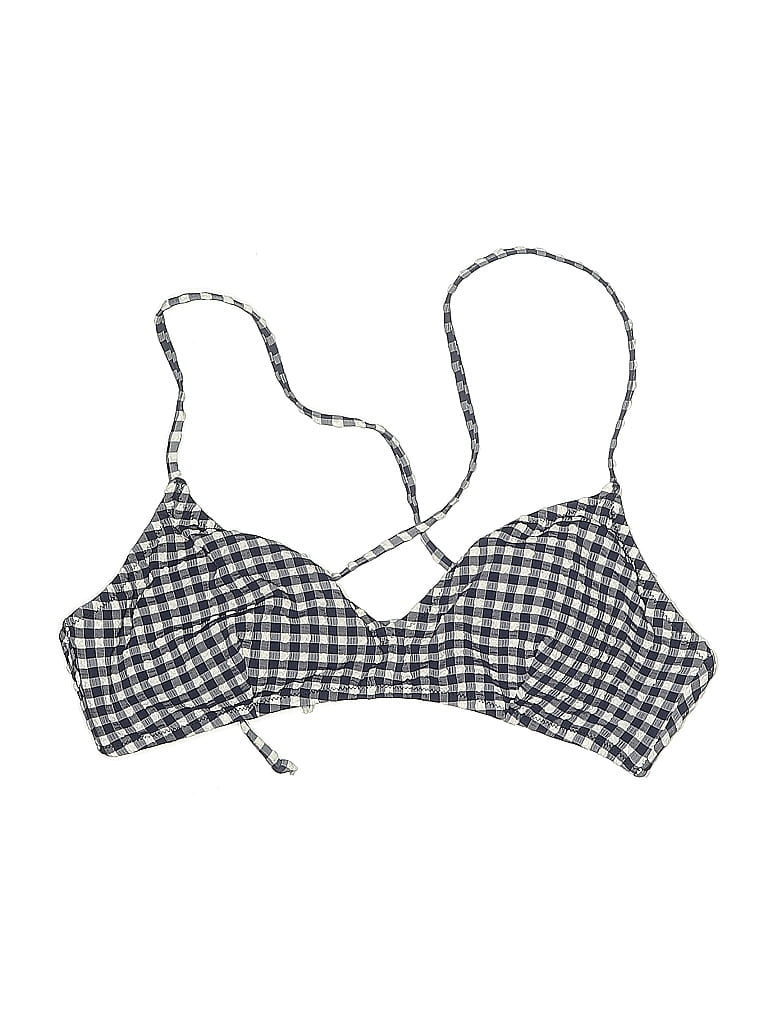 J.Crew Checkered-gingham Gray Swimsuit Top Size L - 61% off | ThredUp