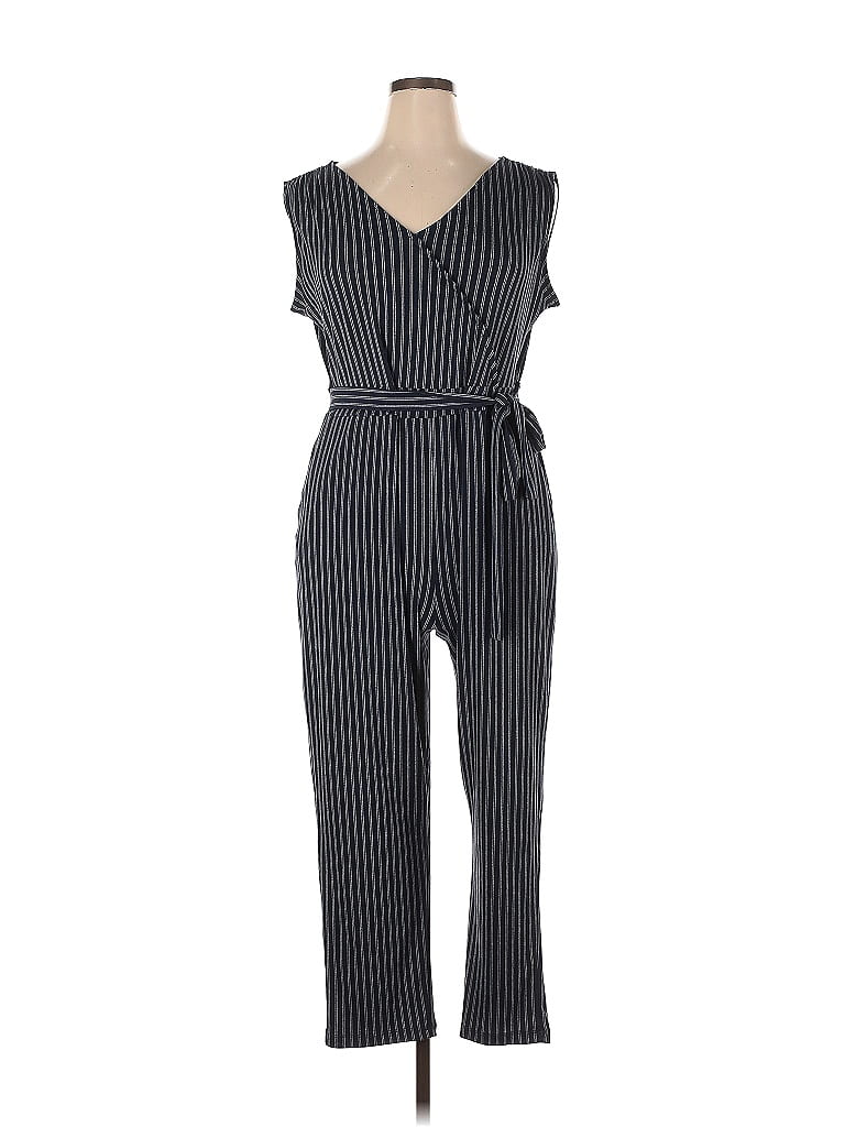 Simply Styled Stripes Black Jumpsuit Size XL - 36% off | ThredUp