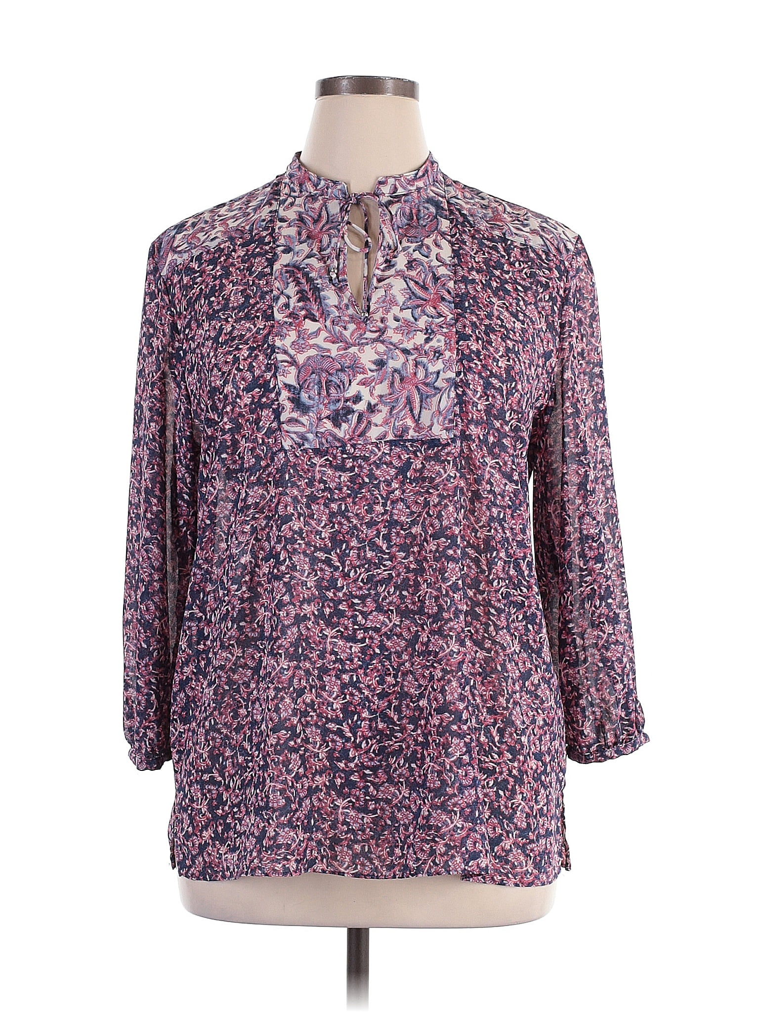 Chaps Women Purple 3/4 Sleeve Blouse XL | eBay