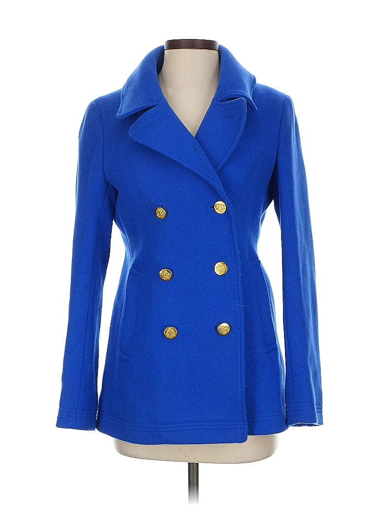 J.Crew Blue Wool Coat Size 4 - 74% off | ThredUp