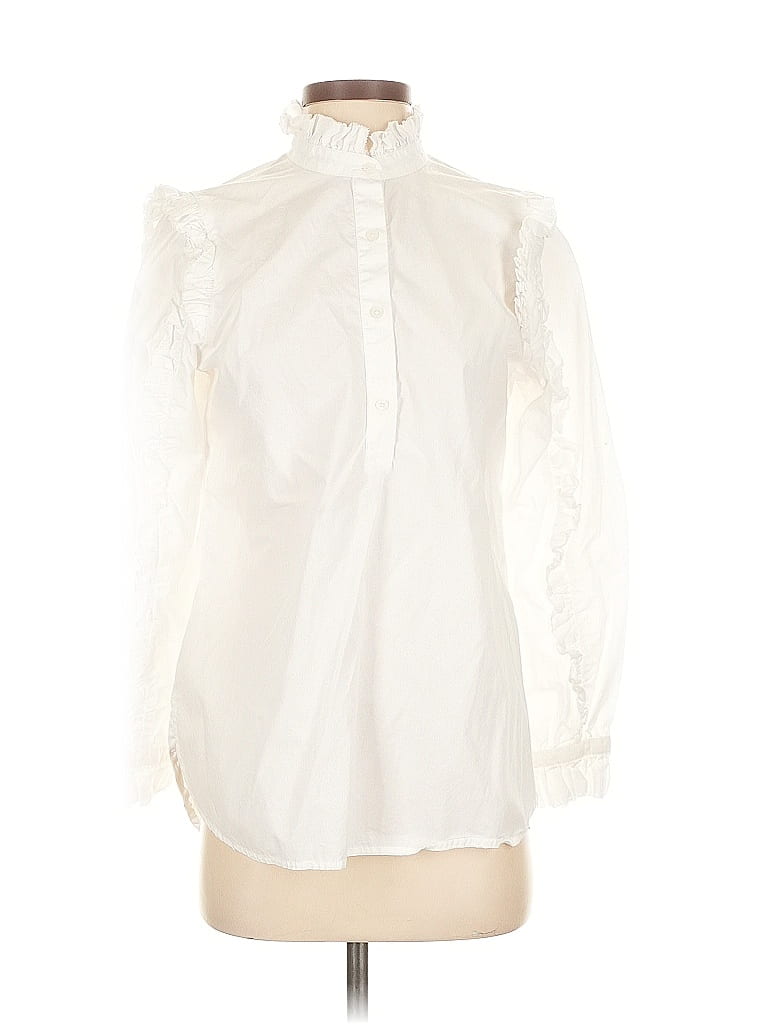 J.Crew 100% Cotton Ivory Long Sleeve Blouse Size S - 75% off | ThredUp