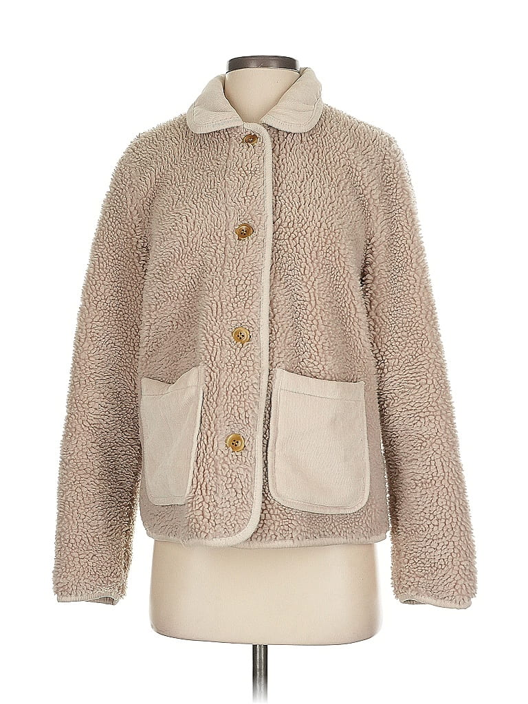 Alex Mill 100% Polyester Ivory Faux Fur Jacket Size S - 69% off | ThredUp