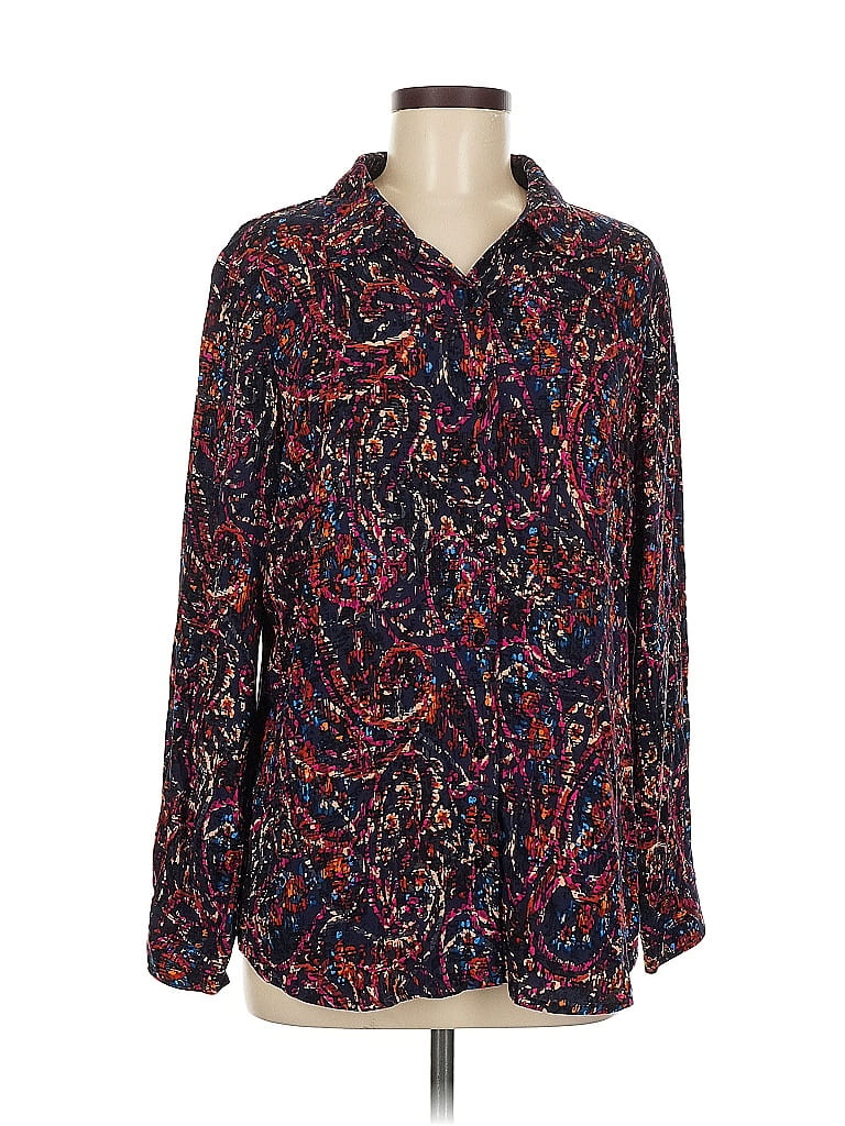 Liverpool Los Angeles Paisley Blue Long Sleeve Blouse Size M - 70% off ...