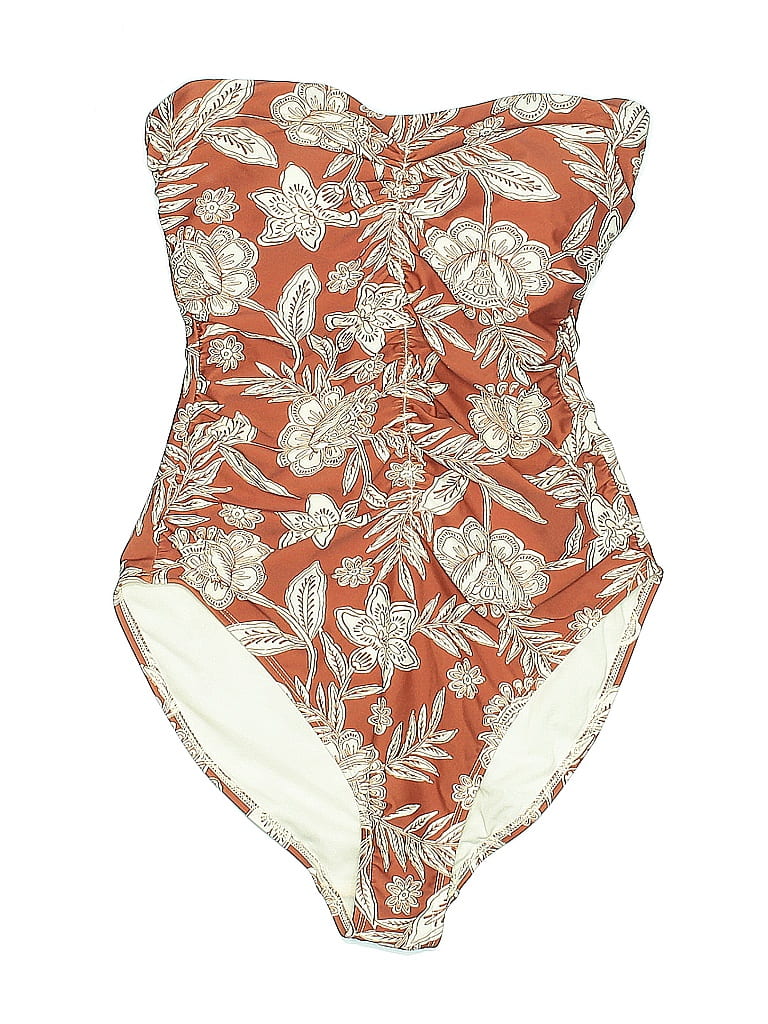 Shade & Shore Print Brown One Piece Swimsuit Size S - 43% off | ThredUp