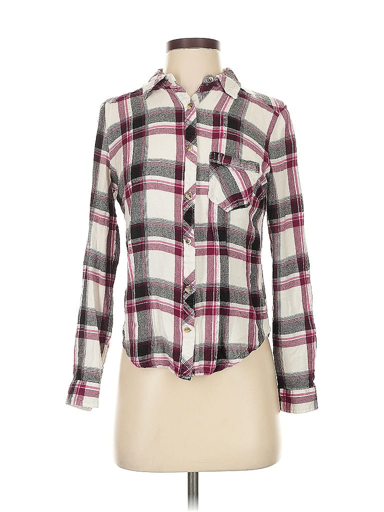 Maurices Plaid Burgundy Long Sleeve Button-Down Shirt Size XS - 44% off | ThredUp