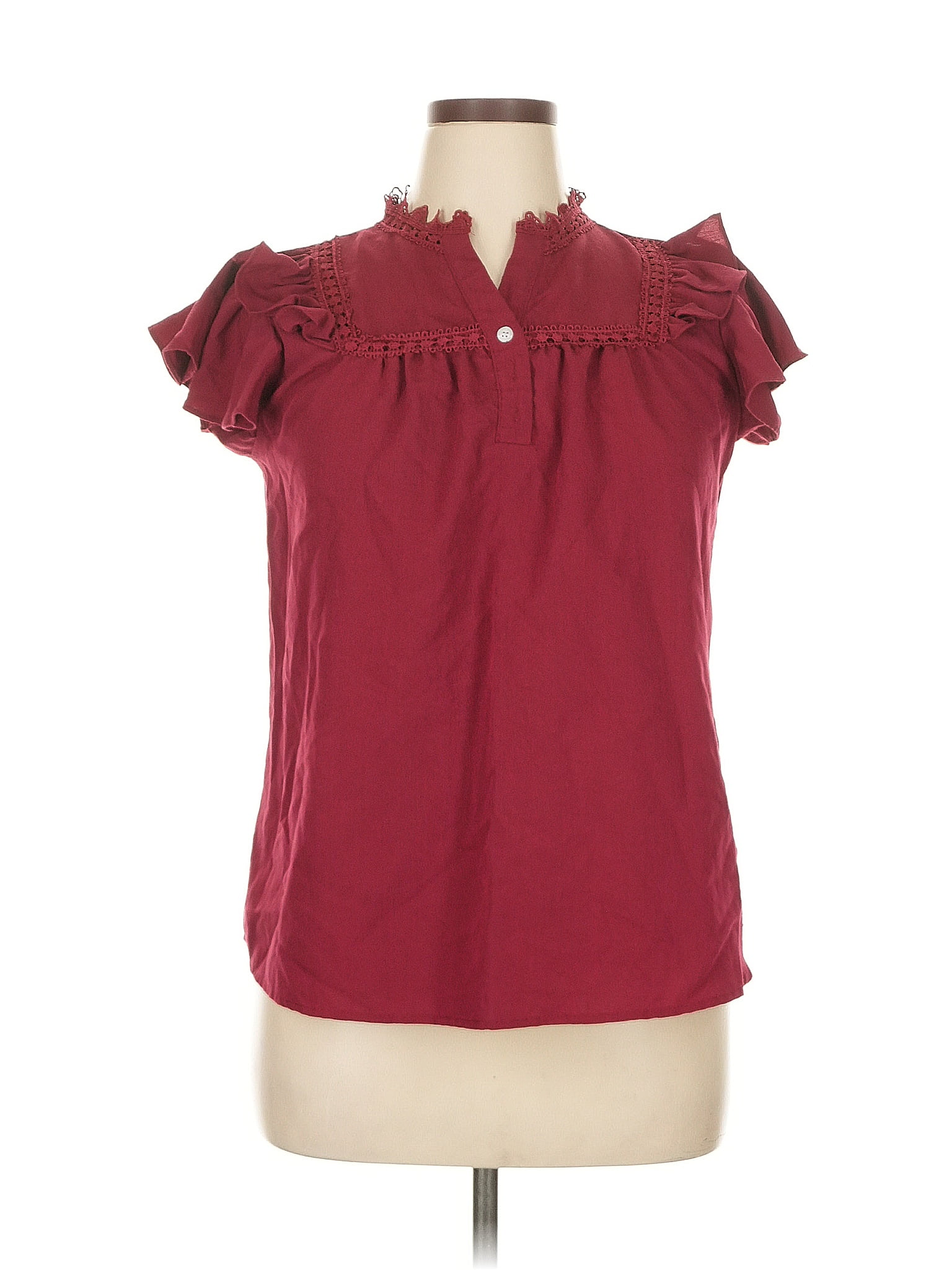 Unbranded Women Red Short Sleeve Blouse XL | eBay