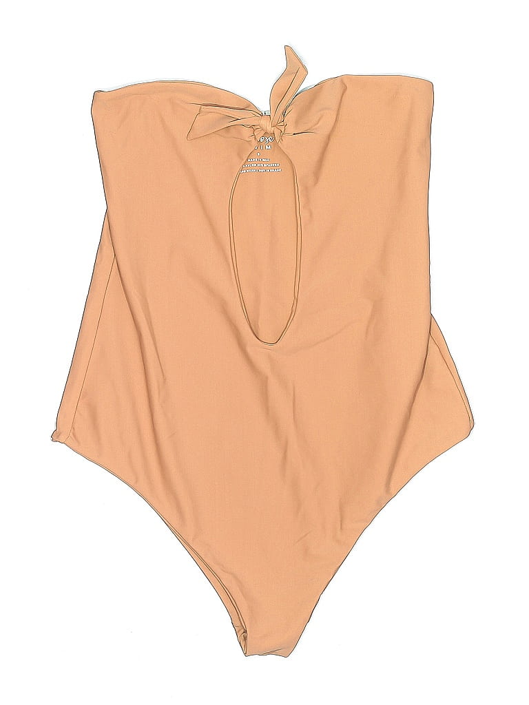Free the Roses Solid Tan One Piece Swimsuit Size S - 56% off | ThredUp