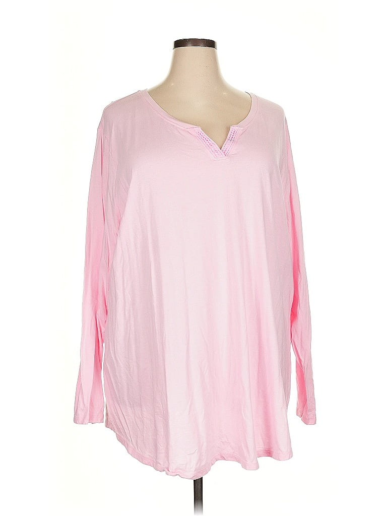 Just My Size Pink Long Sleeve Blouse Size 5X - 44% off | ThredUp