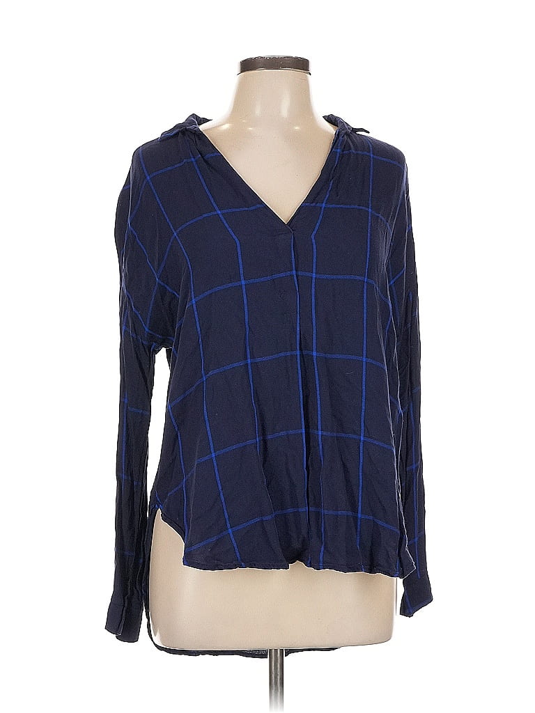 Lush Blue Long Sleeve Blouse Size L - 52% off | ThredUp