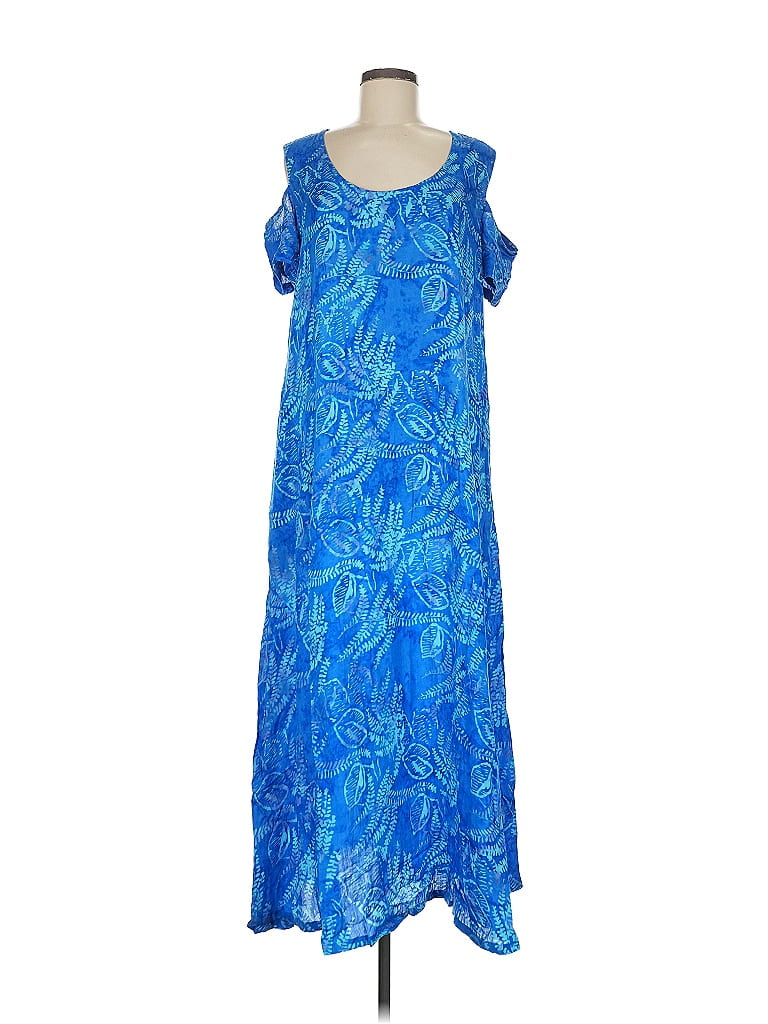 Soft Surroundings 100% Rayon Paisley Blue Casual Dress Size M - 22% off ...