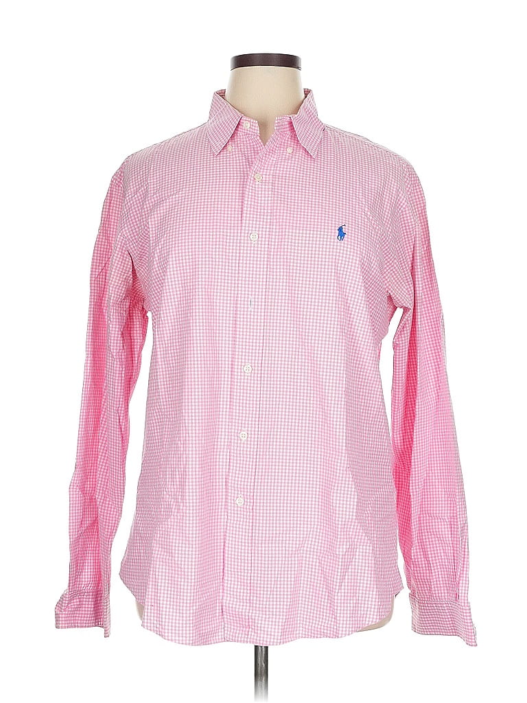 Ralph Lauren 100% Cotton Checkered-gingham Pink Long Sleeve Button-Down Shirt Size XL - 69% off ...