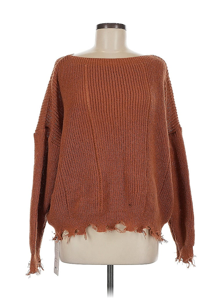 Emery Rose 100% Polyester Brown Pullover Sweater Size M - 54% off | ThredUp