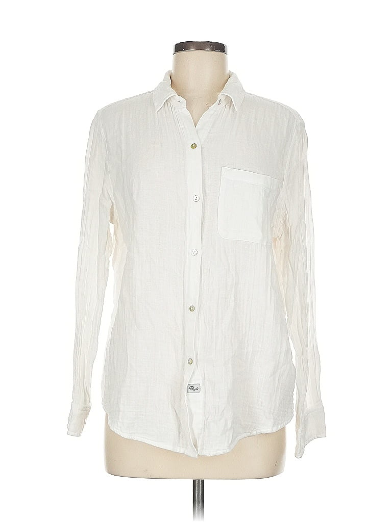 Rails 100% Cotton Ivory Long Sleeve Button-Down Shirt Size M - 73% off | ThredUp