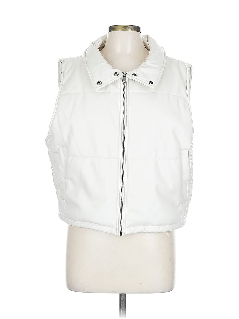 By Anthropologie 100% Polyester White Vest Size L - 59% off | ThredUp