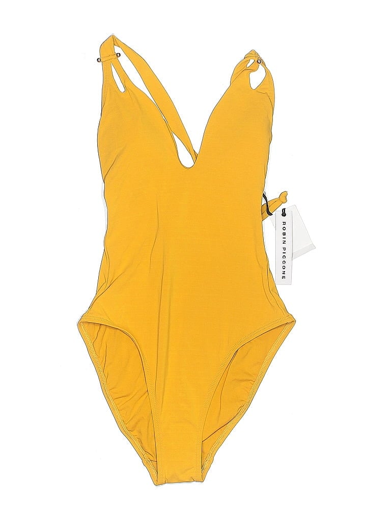 Robin Piccone Solid Yellow One Piece Swimsuit Size 8 - 64% off | ThredUp