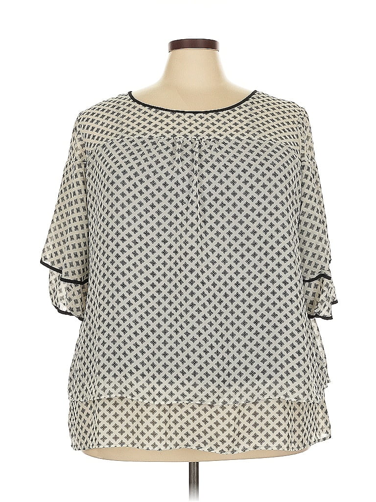 NY Collection 100% Polyester Gray 3/4 Sleeve Blouse Size 3X - 72% off ...