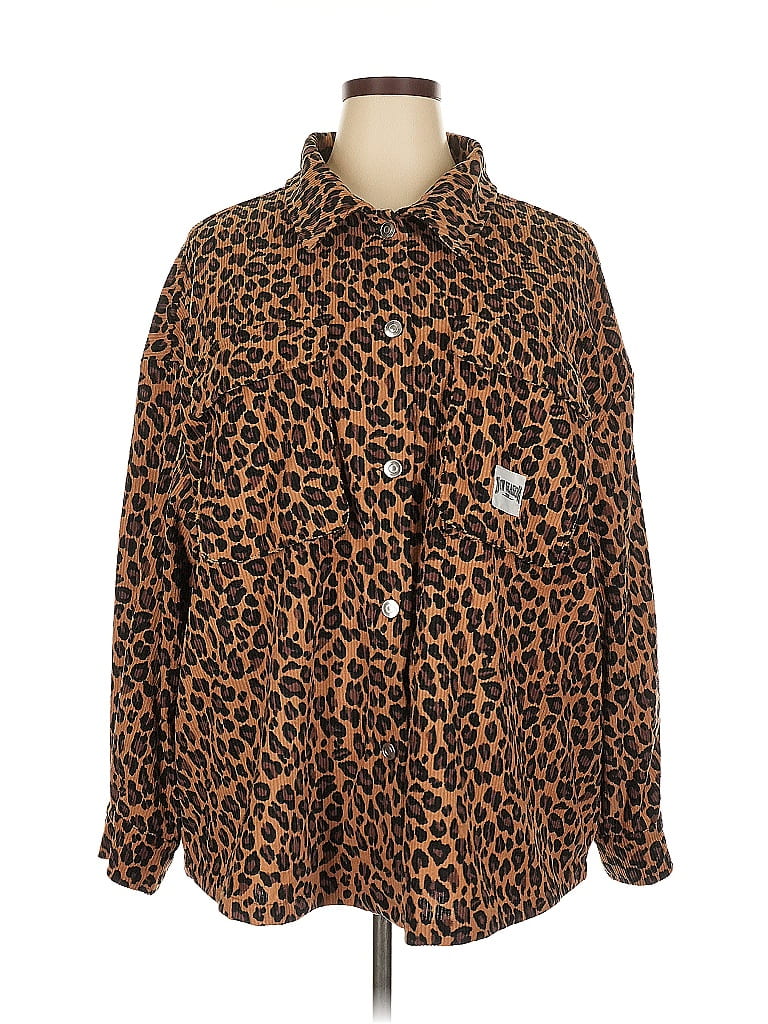Shein Curve 100% Polyester Animal Print Brown Coat Size 18 - 43% off ...