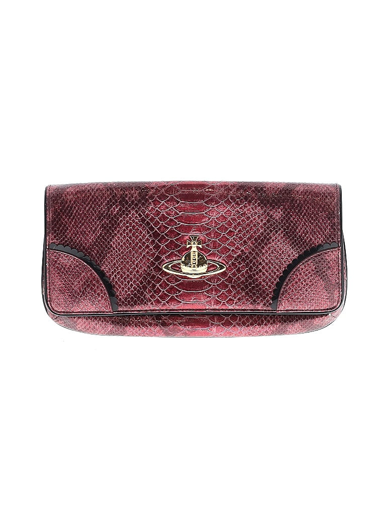 Vivienne Westwood 100% Patent Leather Burgundy Red Patent Leather Frilly Snake Clutch One size ...