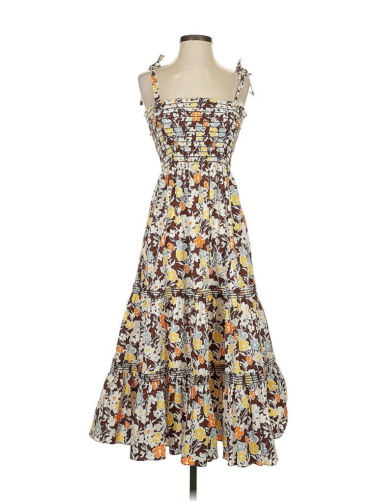 Tory Burch Floral Yellow Cocktail Dress Size XS - 75% off | ThredUp