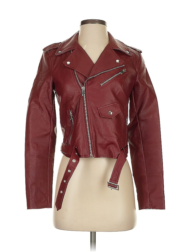 Love Tree 100% Polyurethane Burgundy Jacket Size S - 56% off | ThredUp