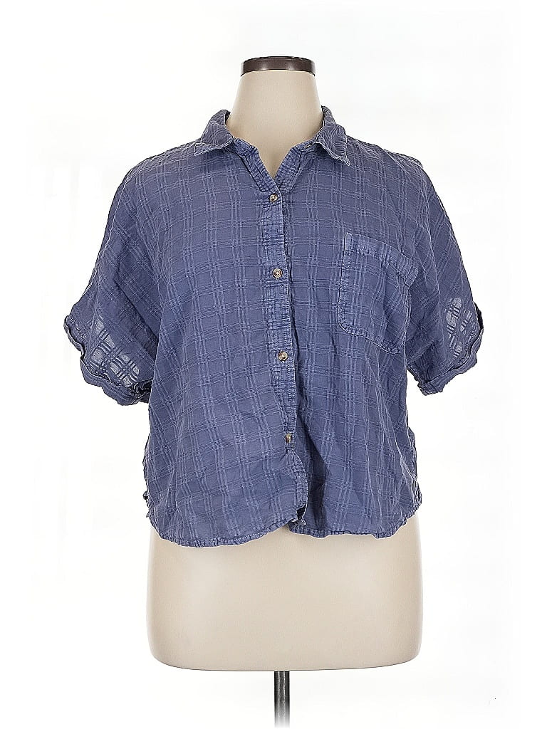 Lucky Brand 100% Cotton Blue Short Sleeve Button-Down Shirt Size XL - 63% off | ThredUp