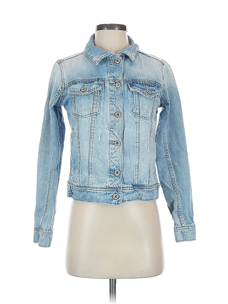 Zara Basic 100% Cotton Blue Denim Jacket Size XS - 49% off | ThredUp