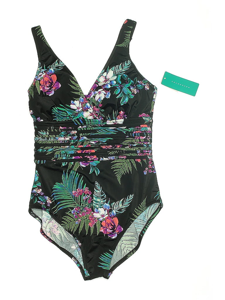 Assorted Brands Floral Green One Piece Swimsuit Size L - 42% off | ThredUp