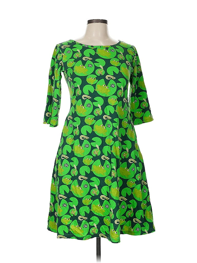 Svaha 100% Organic Cotton Print Green Cocktail Dress Size M - 62% off ...