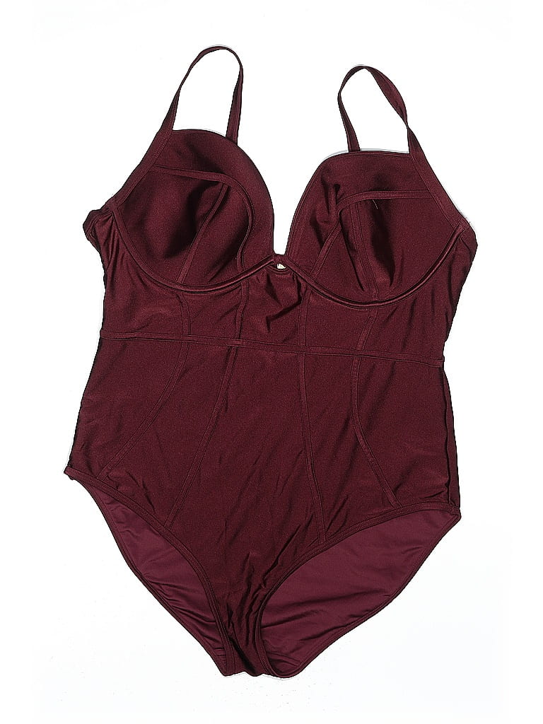 City Chic Solid Burgundy One Piece Swimsuit Size S - 62% off | ThredUp