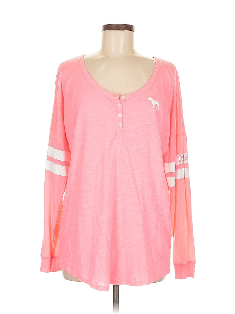 Victoria's Secret Pink Pink Long Sleeve Henley Size M - 43% off | ThredUp