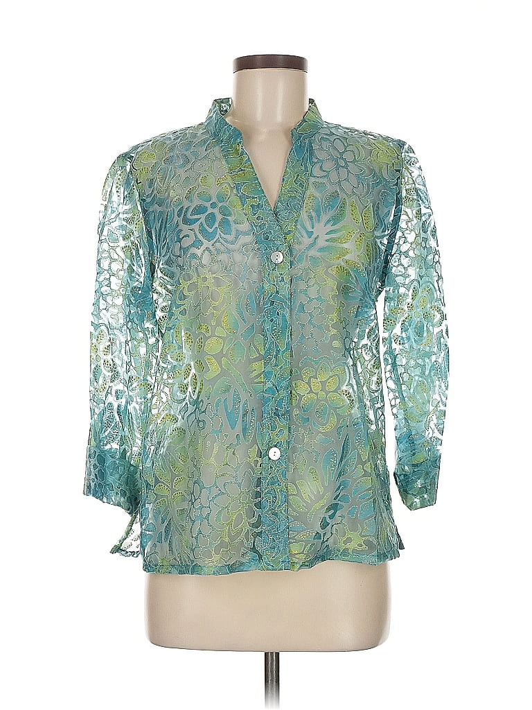 Ruby Rd. Green 3/4 Sleeve Blouse Size 8 - 68% off | ThredUp
