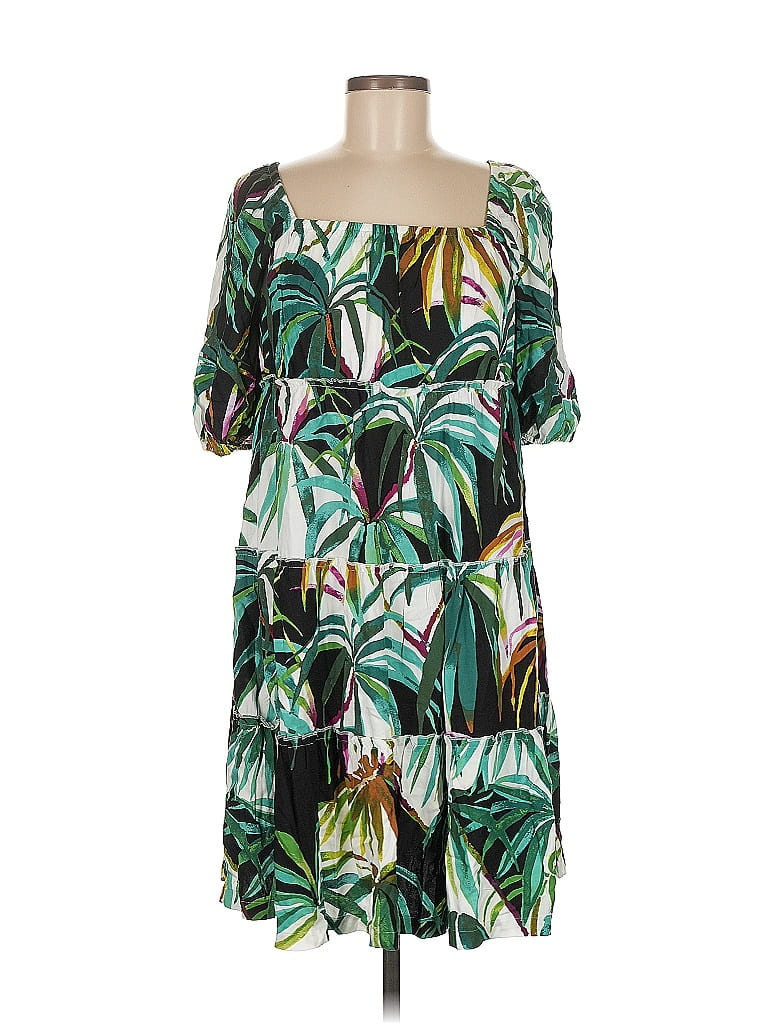 Soma 100% Rayon Tropical Green Casual Dress Size M - 67% off | ThredUp