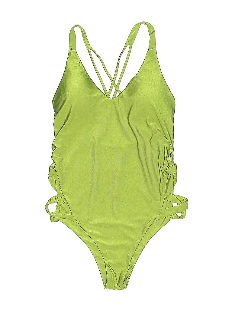 Assorted Brands Solid Green One Piece Swimsuit Size L - 42% off | ThredUp