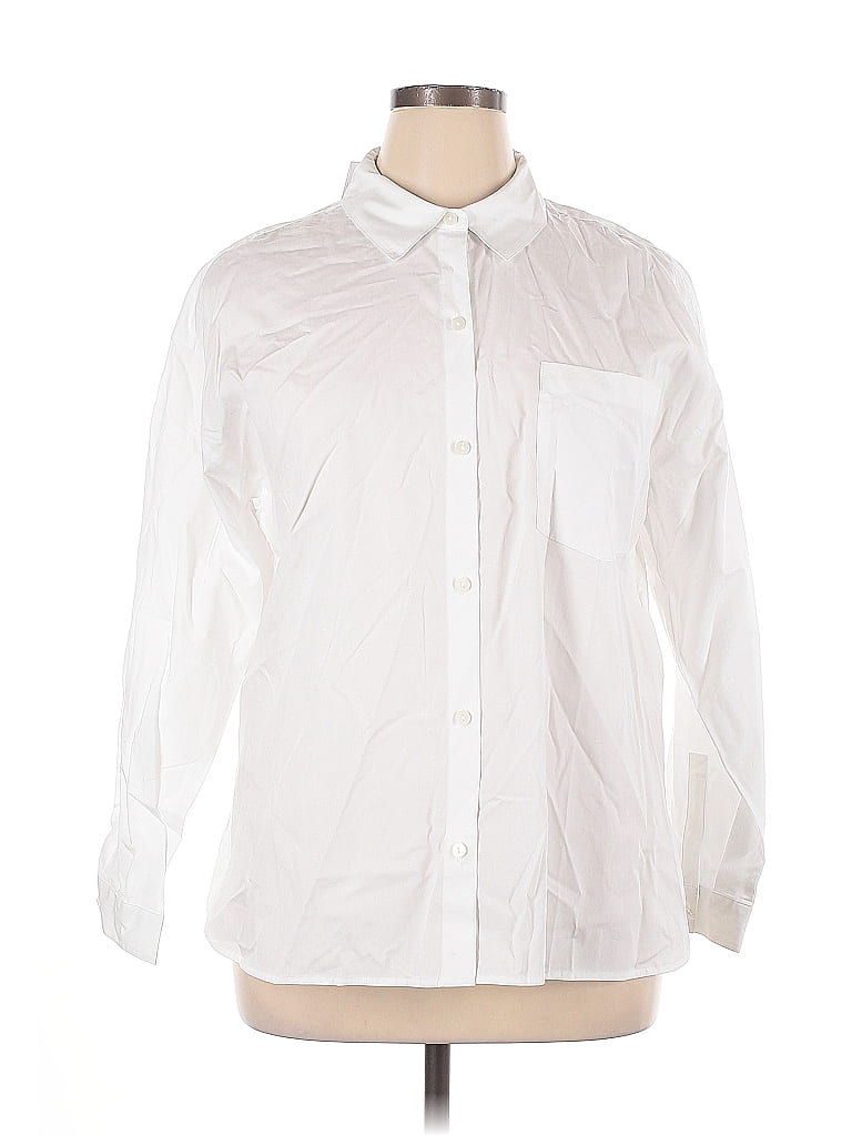 J.Jill 100% Cotton White Long Sleeve Button-Down Shirt Size XL - 63% off | ThredUp