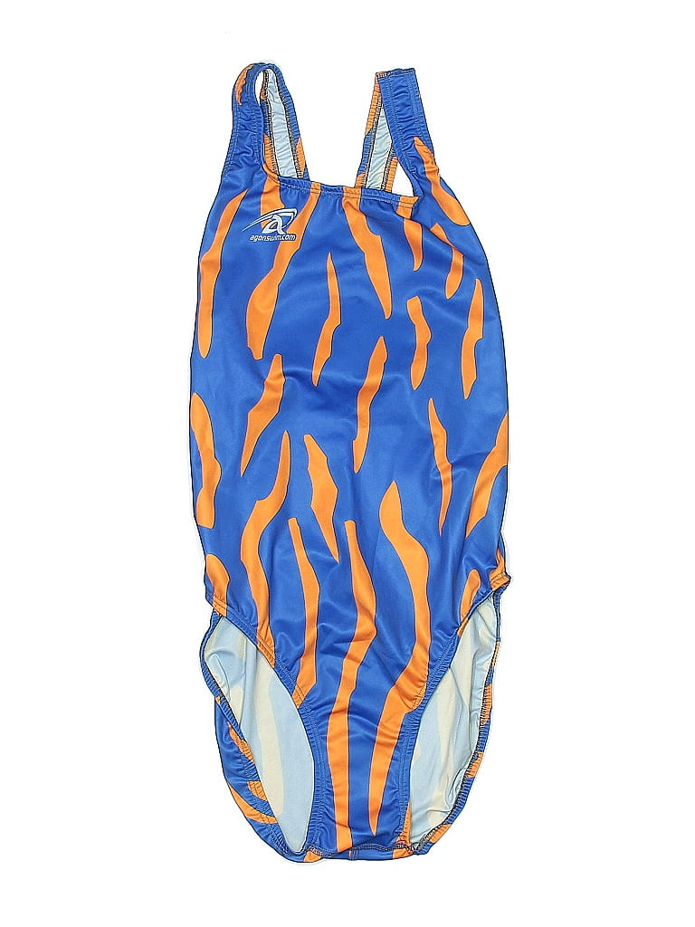 Agon Swim Graphic Blue One Piece Swimsuit Size M - 64% off | ThredUp