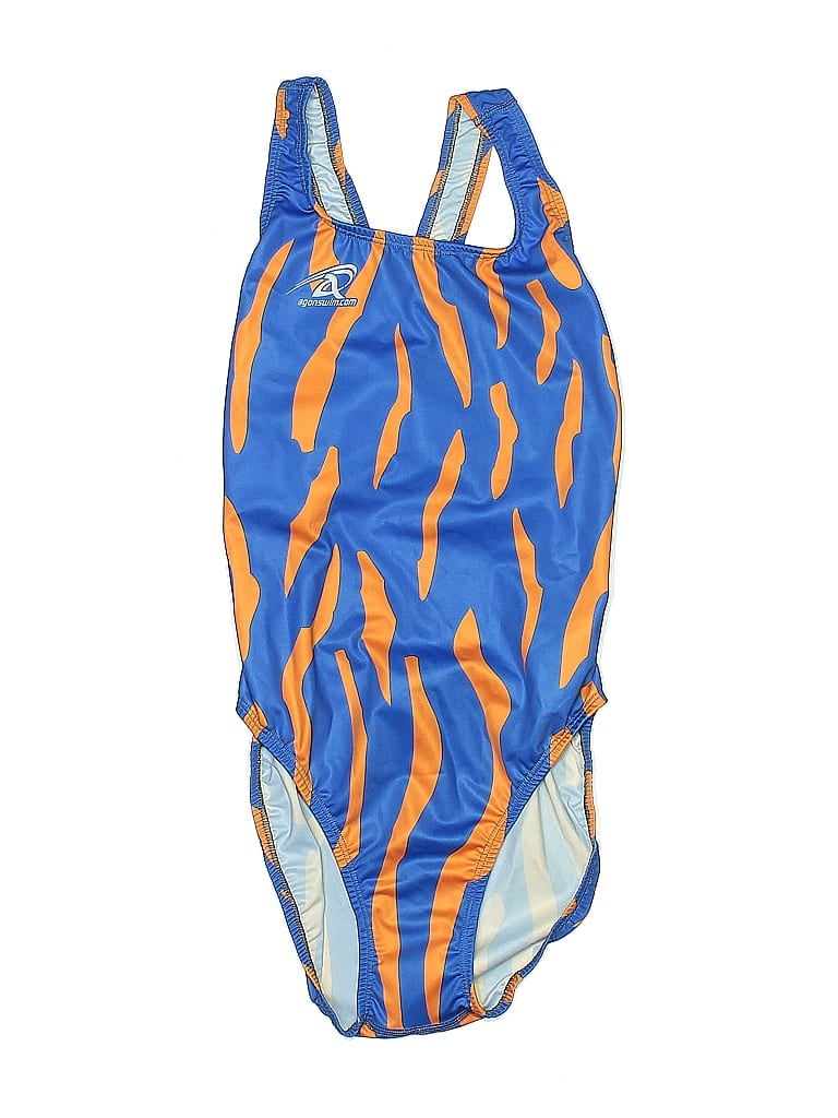 Agon Swim Graphic Blue One Piece Swimsuit Size S - 65% off | ThredUp