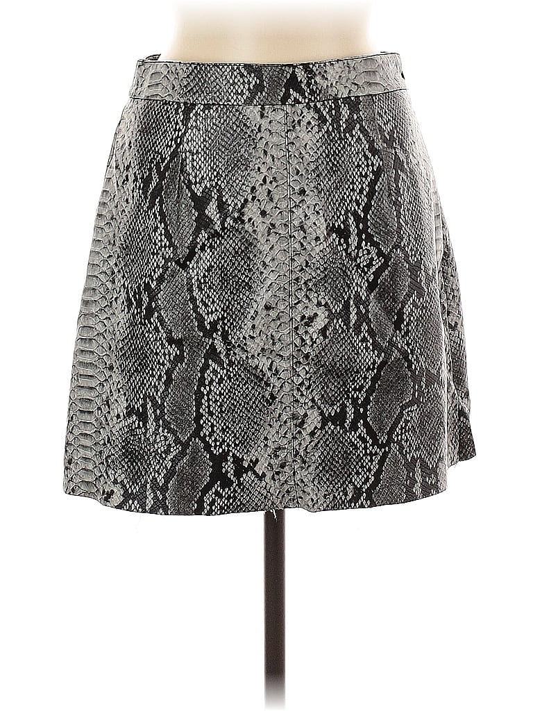 French Connection Animal Print Gray Faux Leather Skirt Size 6 - 73% off ...