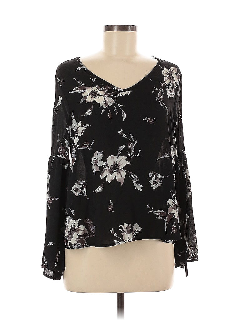 Sienna Sky 100% Polyester Black Long Sleeve Blouse Size M - 68% off ...
